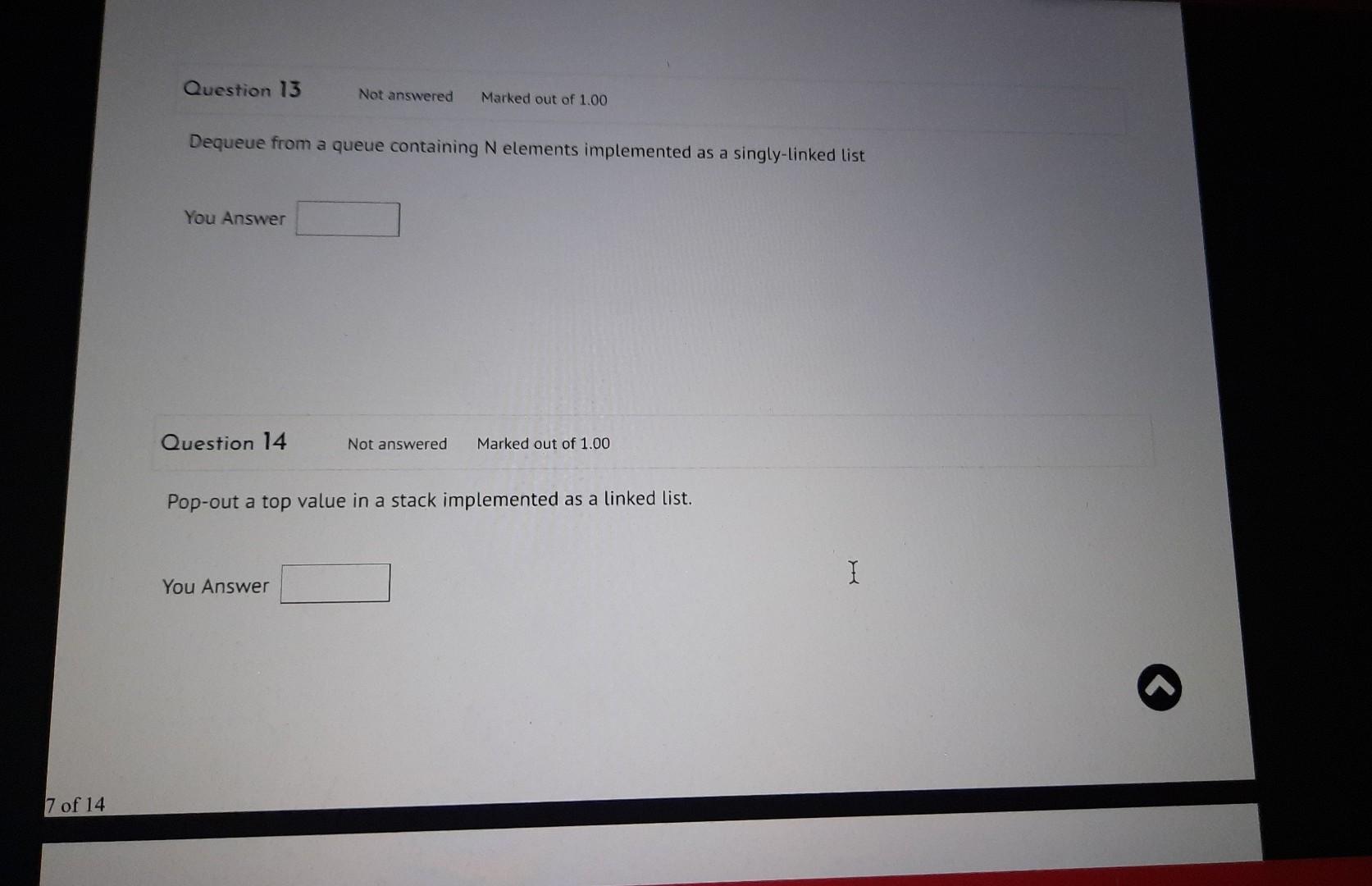Dequeue from a queue containing N elements | Chegg.com
