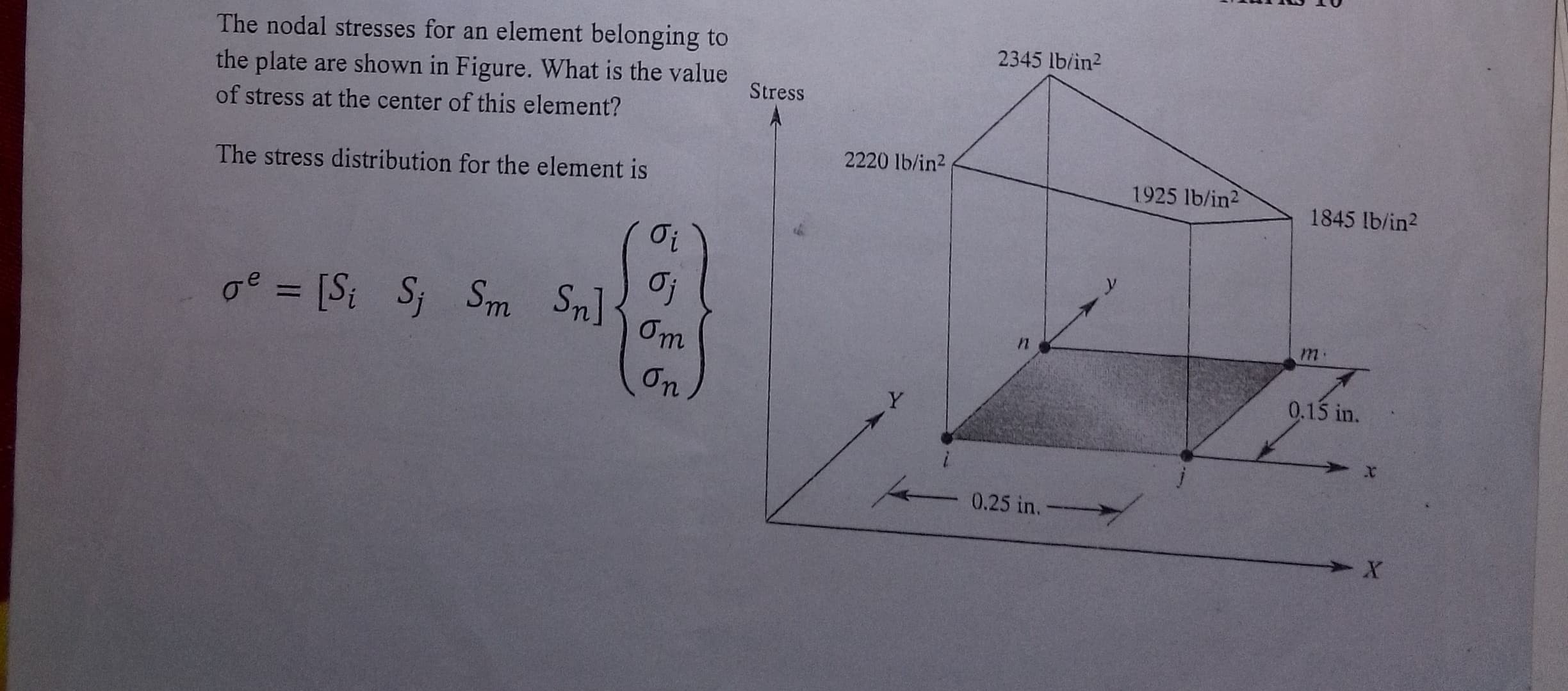 Solved The nodal stresses for an element belonging tothe | Chegg.com