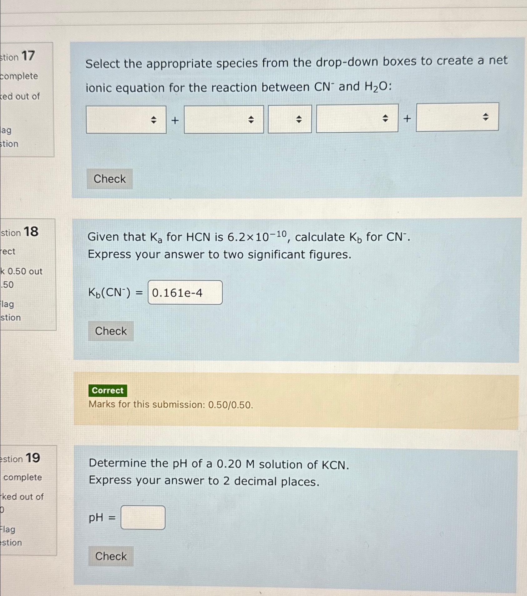 Solved Select the appropriate species from the drop-down | Chegg.com