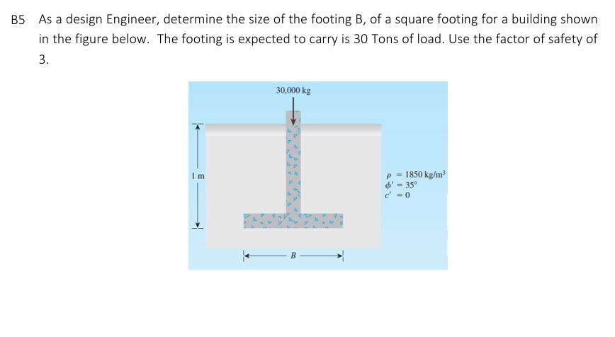 Solved B5 ﻿As a design Engineer, determine the size of the | Chegg.com