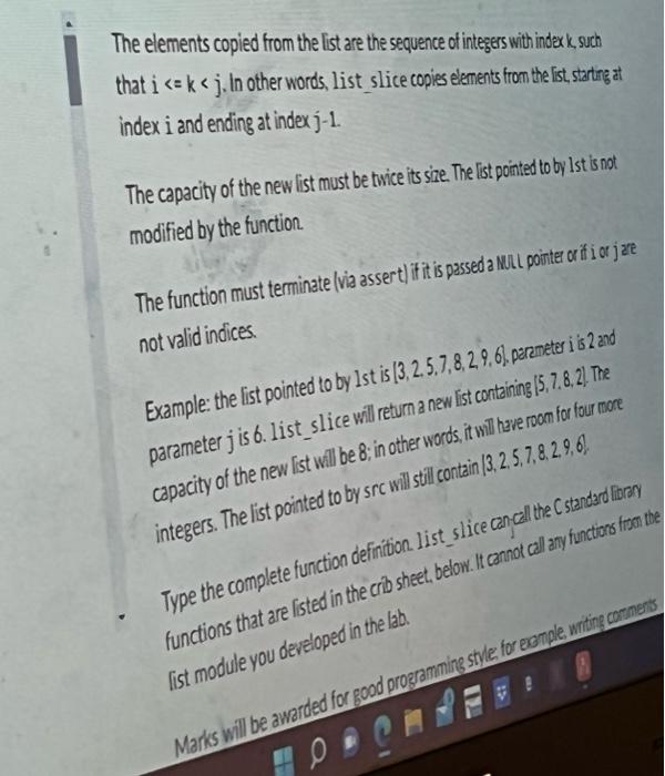 Solved The elements copied from the list are the sequence of | Chegg.com