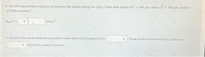 Solved Use the values below to calculate the lattice of | Chegg.com