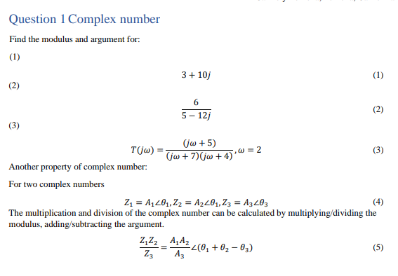 Find the modulus and argument of the complex number | Chegg.com