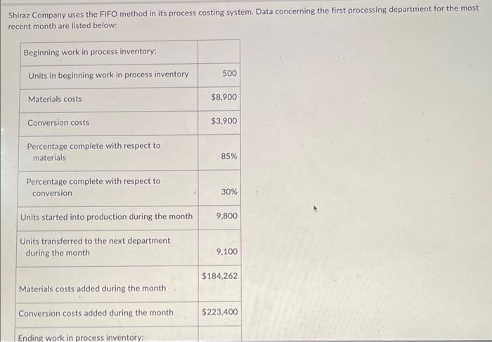 Solved compute the equivalent units for conversion cost for | Chegg.com