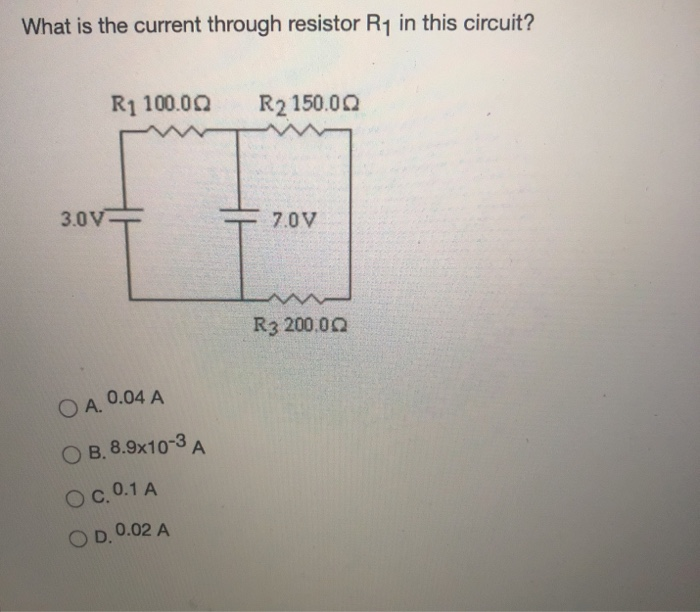 Solved What is the current through resistor R1 in this | Chegg.com