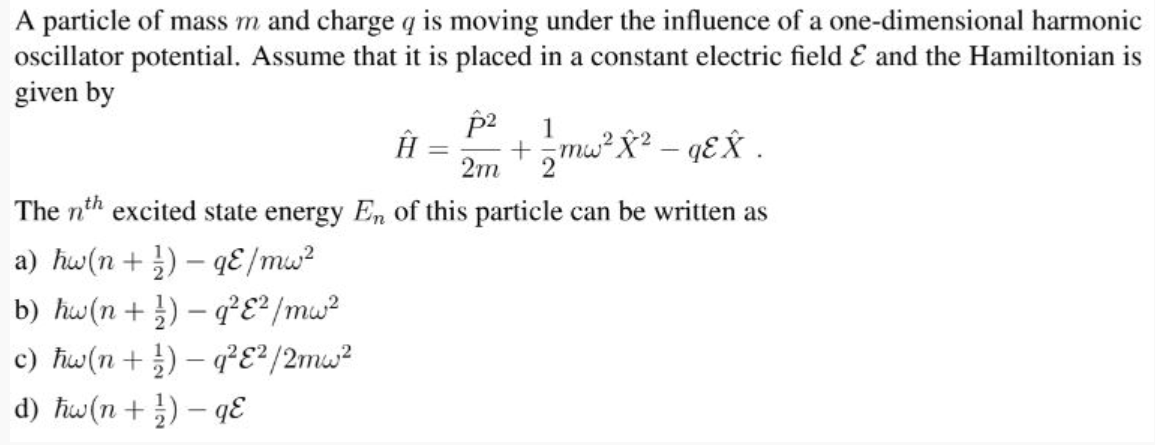 Solved A particle of ﻿mass m ﻿and charge q is ﻿moving under | Chegg.com