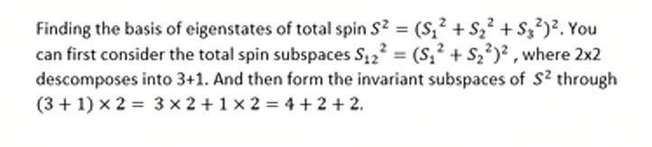 Solved Finding the basis of eigenstates of total spin S2 = | Chegg.com