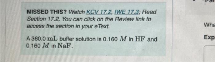 Solved MISSED THIS? Watch KCV 17.2, IWE 17.3; Read Section | Chegg.com