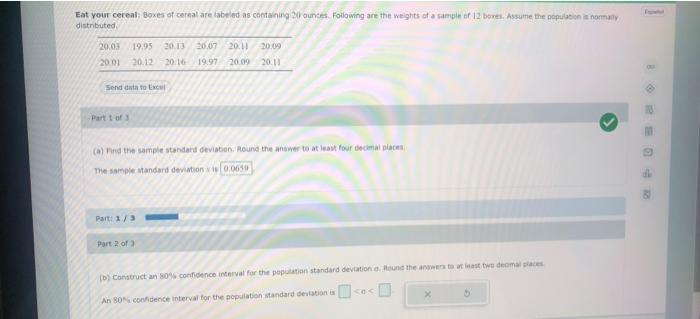 Solved distributed, Part it of 3 (a) Find the sample | Chegg.com