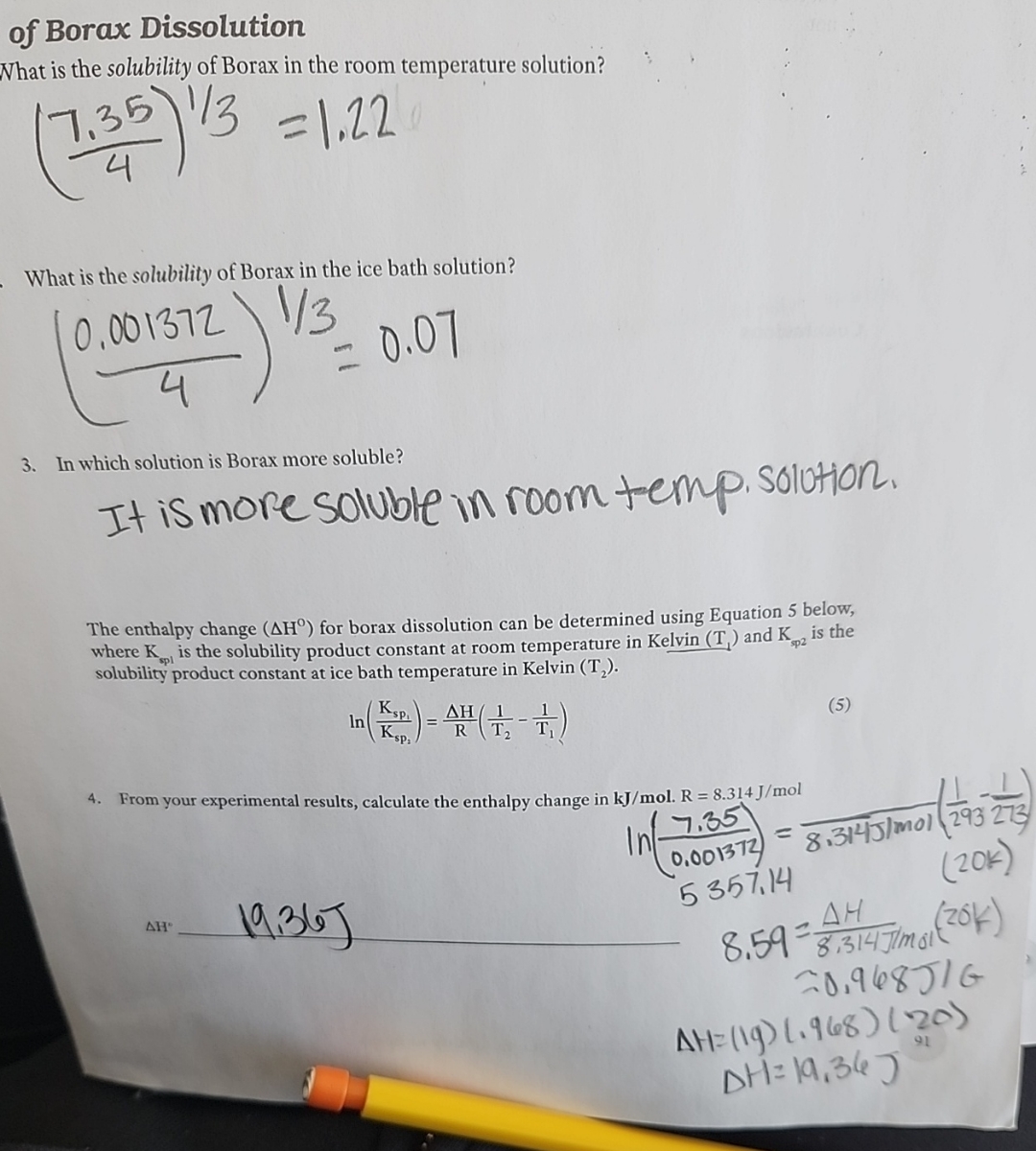 Solved Compare your two average values for the solubility | Chegg.com