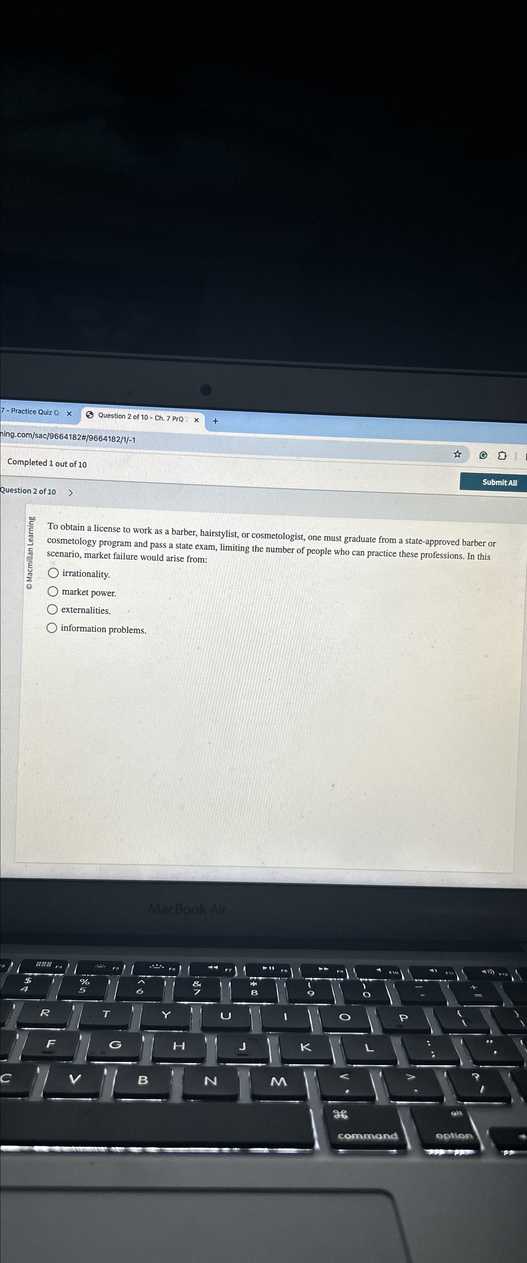Solved Practice Quiz QQuestion 2 ﻿of 10 - ﻿Ch. 7 | Chegg.com