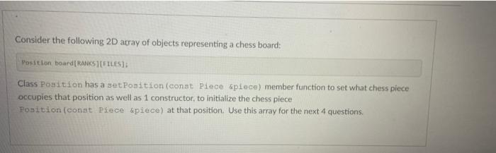 Solved Consider the following 2D array of objects | Chegg.com