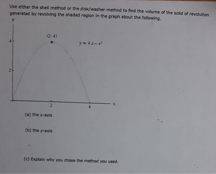 Solved Use either the shell method or the disk/washer method | Chegg.com