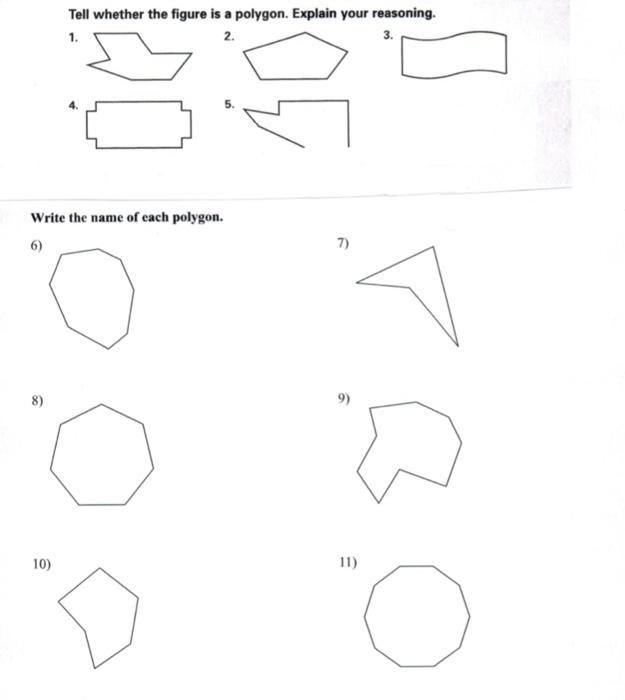 Solved Tell whether the figure is a polygon. Explain your | Chegg.com