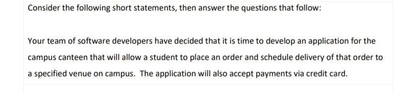 Solved Consider the following short statements, then answer | Chegg.com
