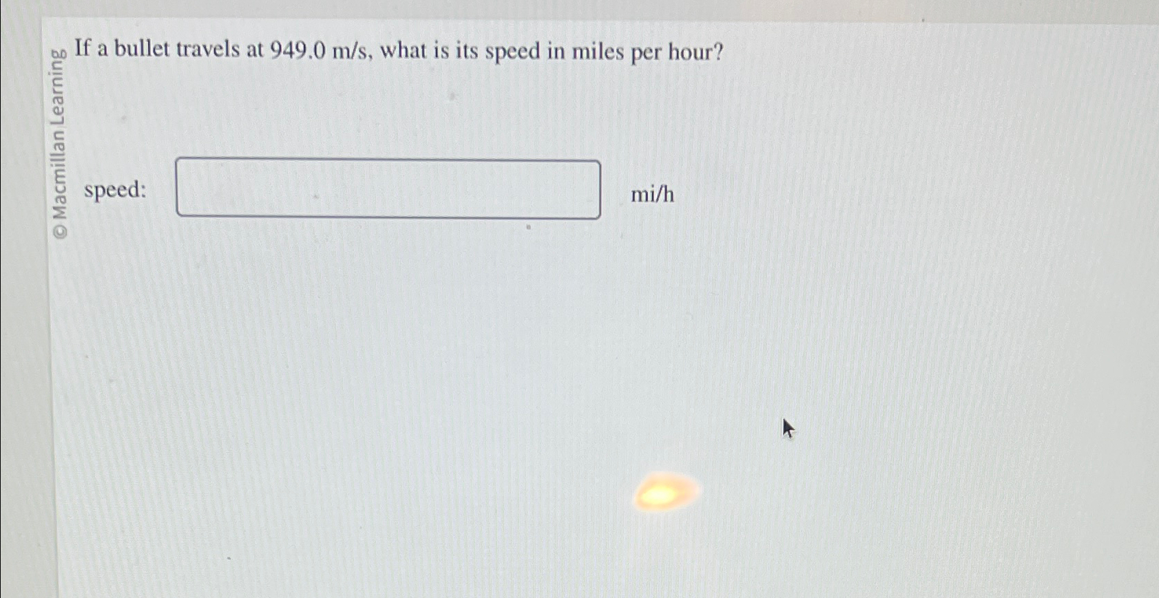 Solved no If a bullet travels at 949.0ms, ﻿what is its speed | Chegg.com