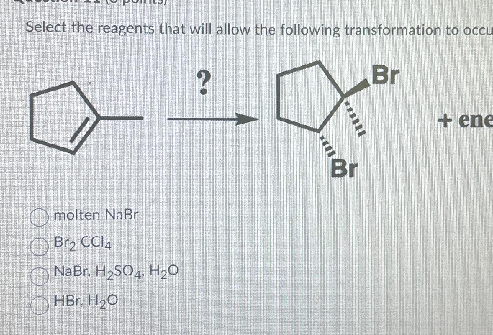 Solved Select the reagents that will allow the following | Chegg.com
