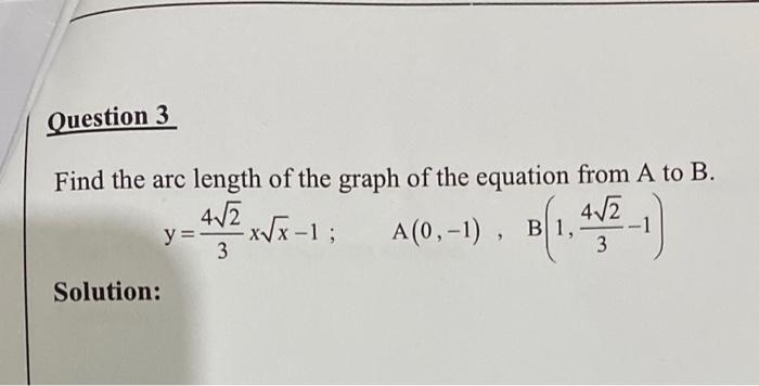 Solved Find the arc length of the graph of the equation from | Chegg.com