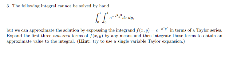 Solved The following integral cannot be solved by | Chegg.com