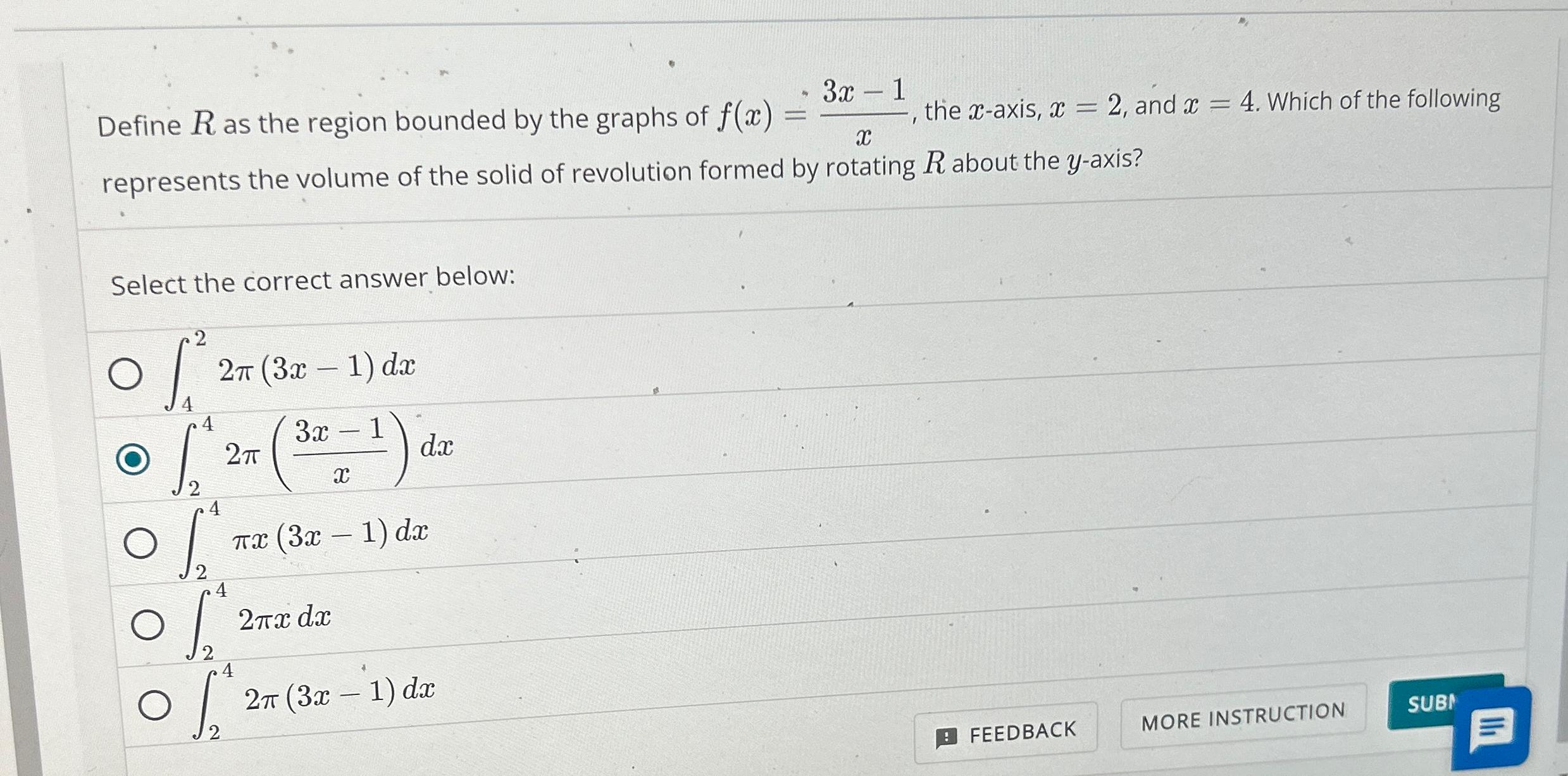 Solved Define R ﻿as the region bounded by the graphs of | Chegg.com