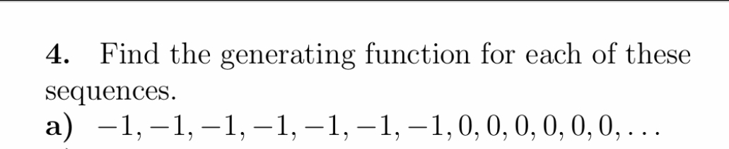 Solved Find the generating function for each of these | Chegg.com
