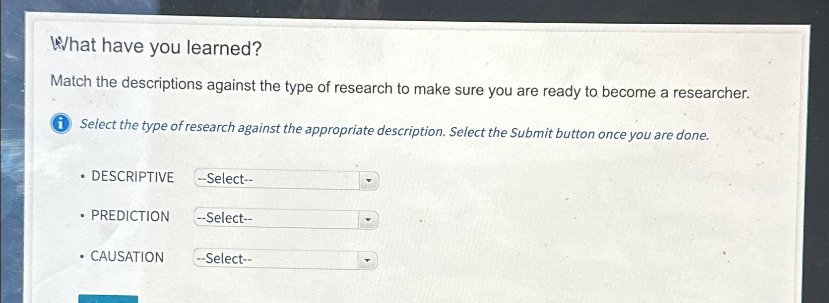 Solved W/hat have you learned?Match the descriptions against | Chegg.com