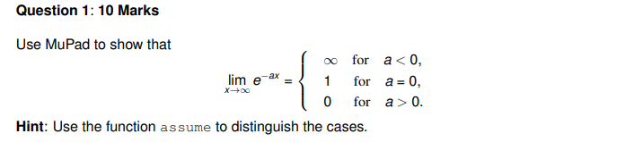 Solved Question 1 10 marksuse Mupad To Show 6153