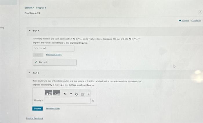 Solved If you ante 120 mL, of the stock solution to a tinal | Chegg.com
