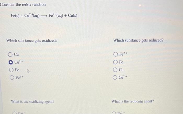 Solved Consider the redox reaction | Chegg.com