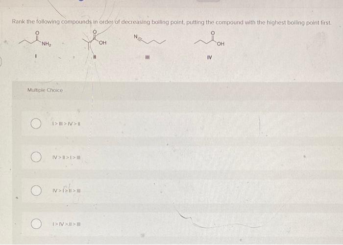 Solved Rank the following compounds in order of decreasing | Chegg.com