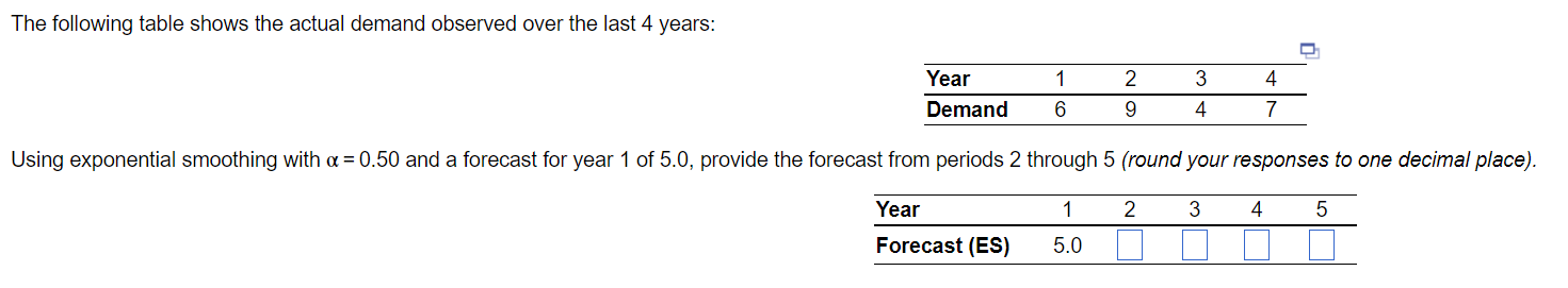 Question content areaPart 1The following table shows | Chegg.com