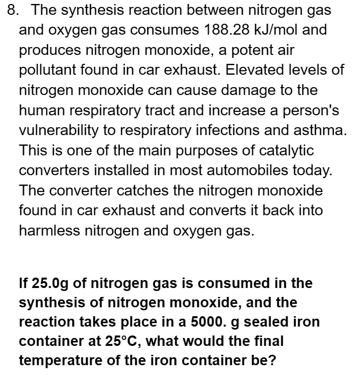 Solved The synthesis reaction between nitrogen gas and | Chegg.com