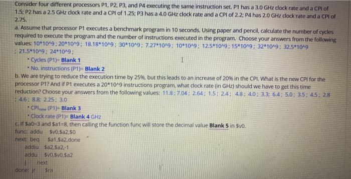 Solved Consider four different processors P1, P2, P3, and P4 | Chegg.com