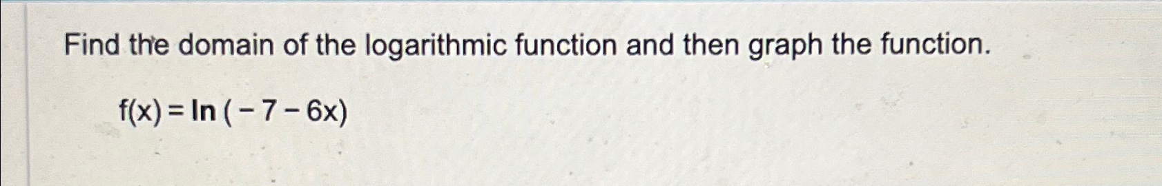 Solved Find the domain of the logarithmic function and then | Chegg.com