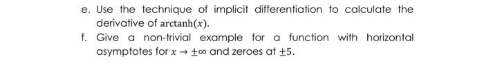 Solved e. Use the technique of implicit differentiation to | Chegg.com