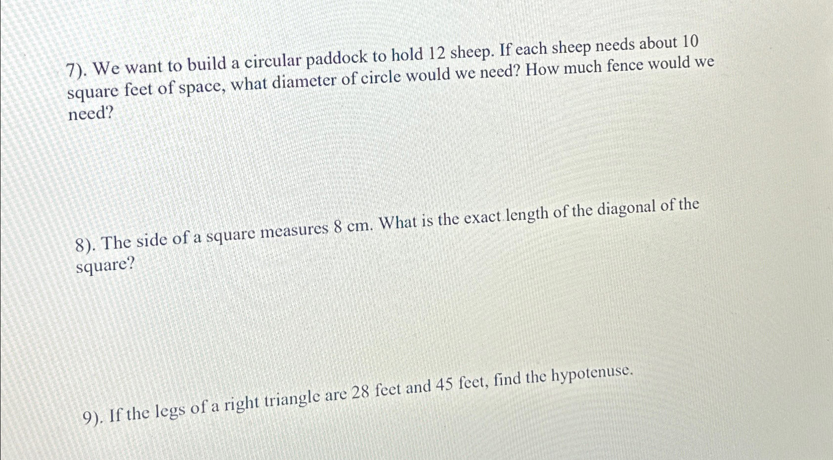 Solved . ﻿We want to build a circular paddock to hold 12 | Chegg.com