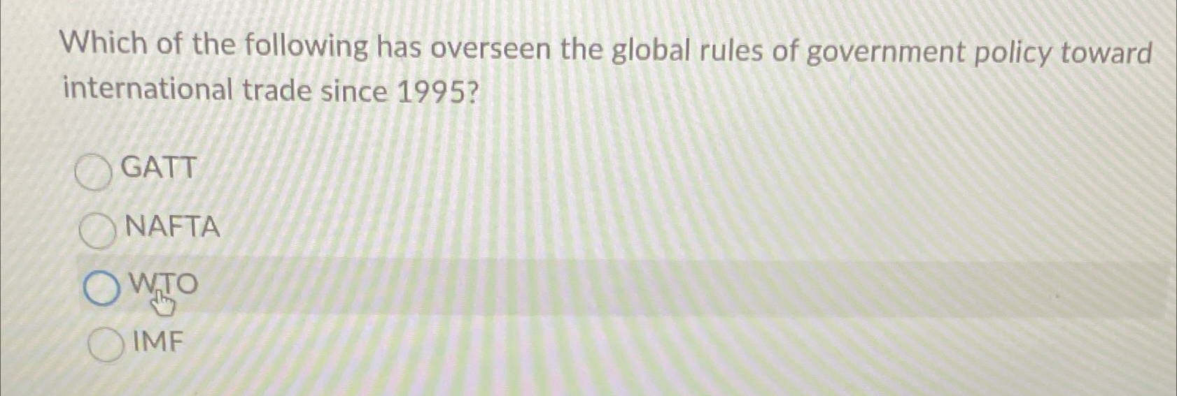 Solved Which of the following has overseen the global rules | Chegg.com