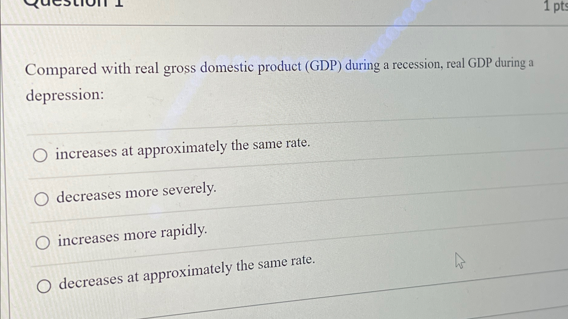 Solved Compared with real gross domestic product (GDP) | Chegg.com
