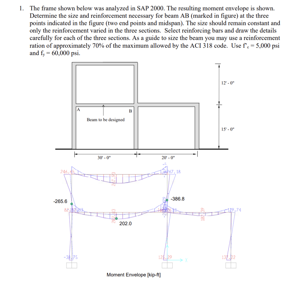 Solved The frame shown below was analyzed in SAP 2000. ﻿The | Chegg.com