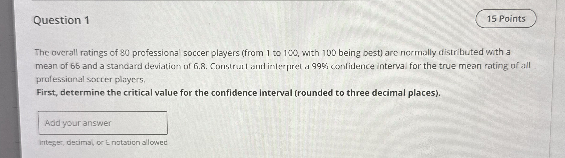 Solved Question 1The overall ratings of 80 ﻿professional | Chegg.com