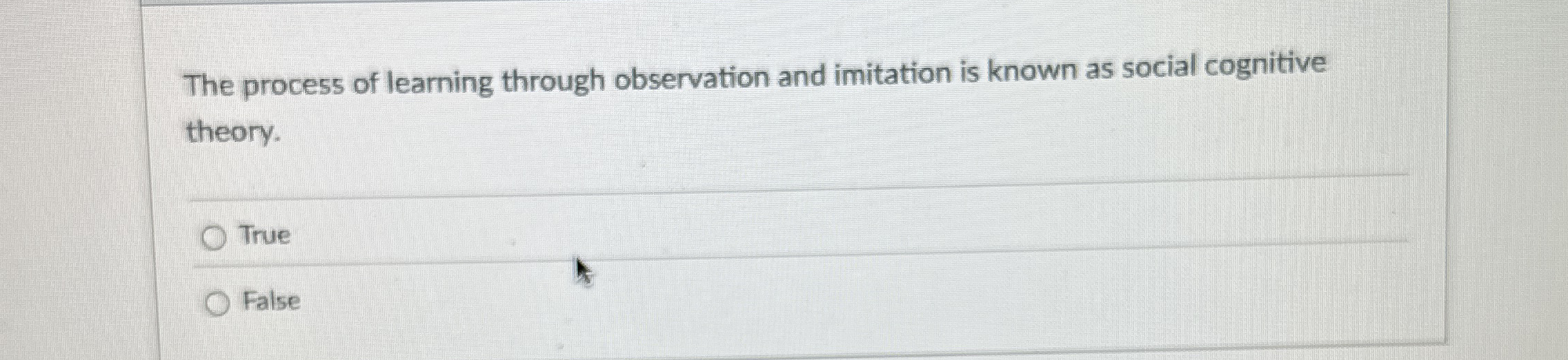 Solved The process of learning through observation and | Chegg.com