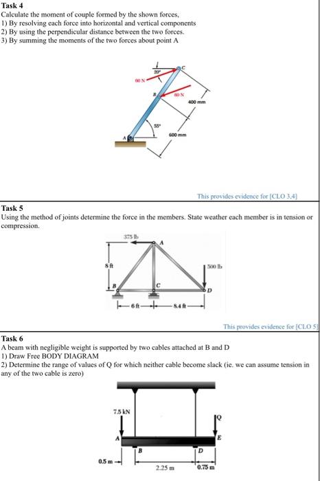 [Solved]: Task 4 Calculate the moment of couple formed by t