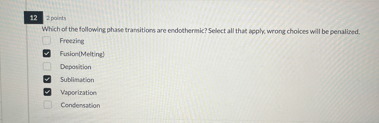 Solved 122 ﻿pointsWhich of the following phase transitions | Chegg.com