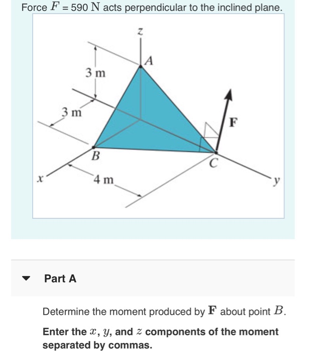 Solved Force F = 590 N acts perpendicular to the inclined | Chegg.com