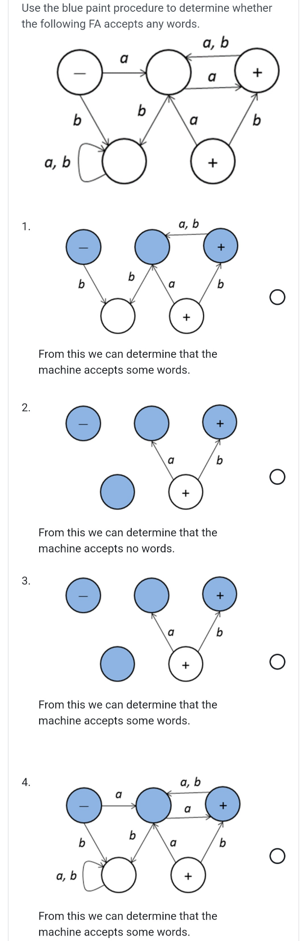 Use the blue paint procedure to determine whether the | Chegg.com