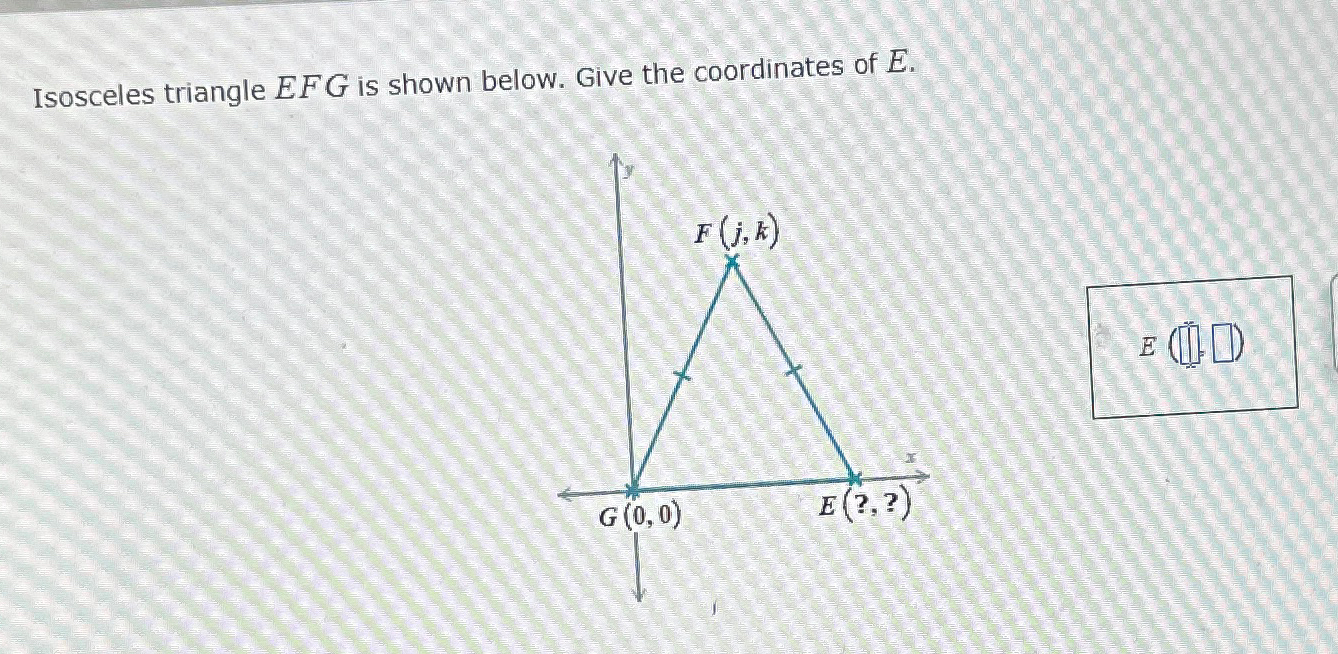 Solved Isosceles triangle EFG is shown below. Give the | Chegg.com