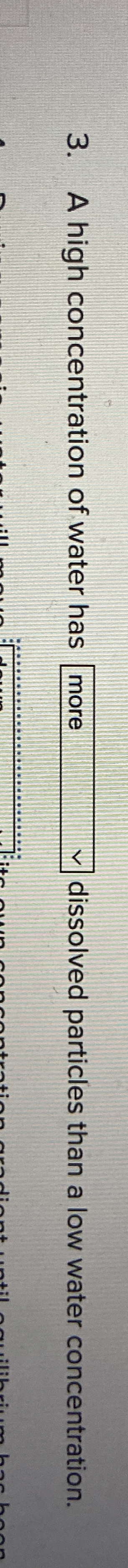 Solved A high concentration of water has ﻿dissolved | Chegg.com