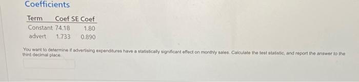 Solved The MiniTab output below is for a regression | Chegg.com