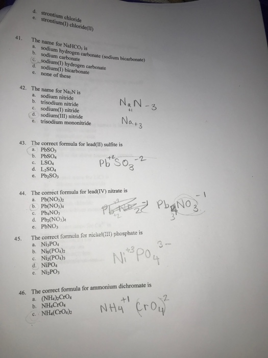 Solved 35. The formula for the compound formed from the 4. | Chegg.com