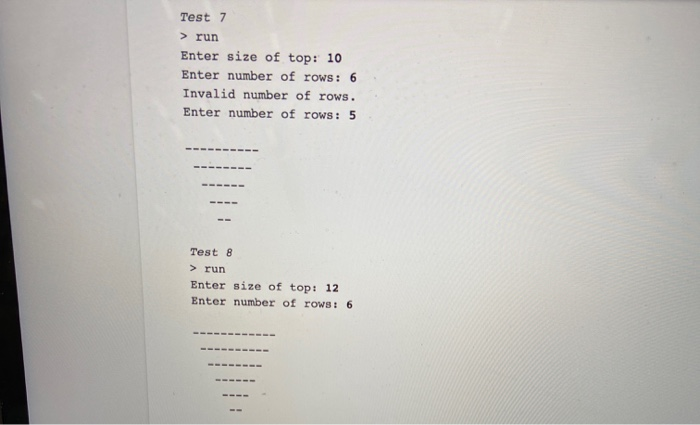 Solved Write a program that prints inverted trapezoids using | Chegg.com